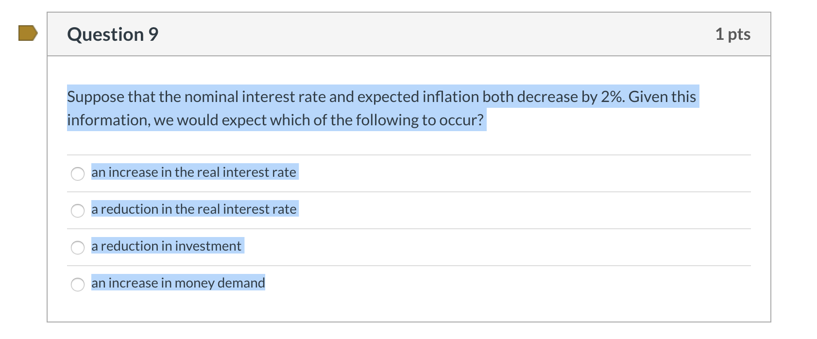 Solved 9. Suppose that the nominal interest rate | Chegg.com