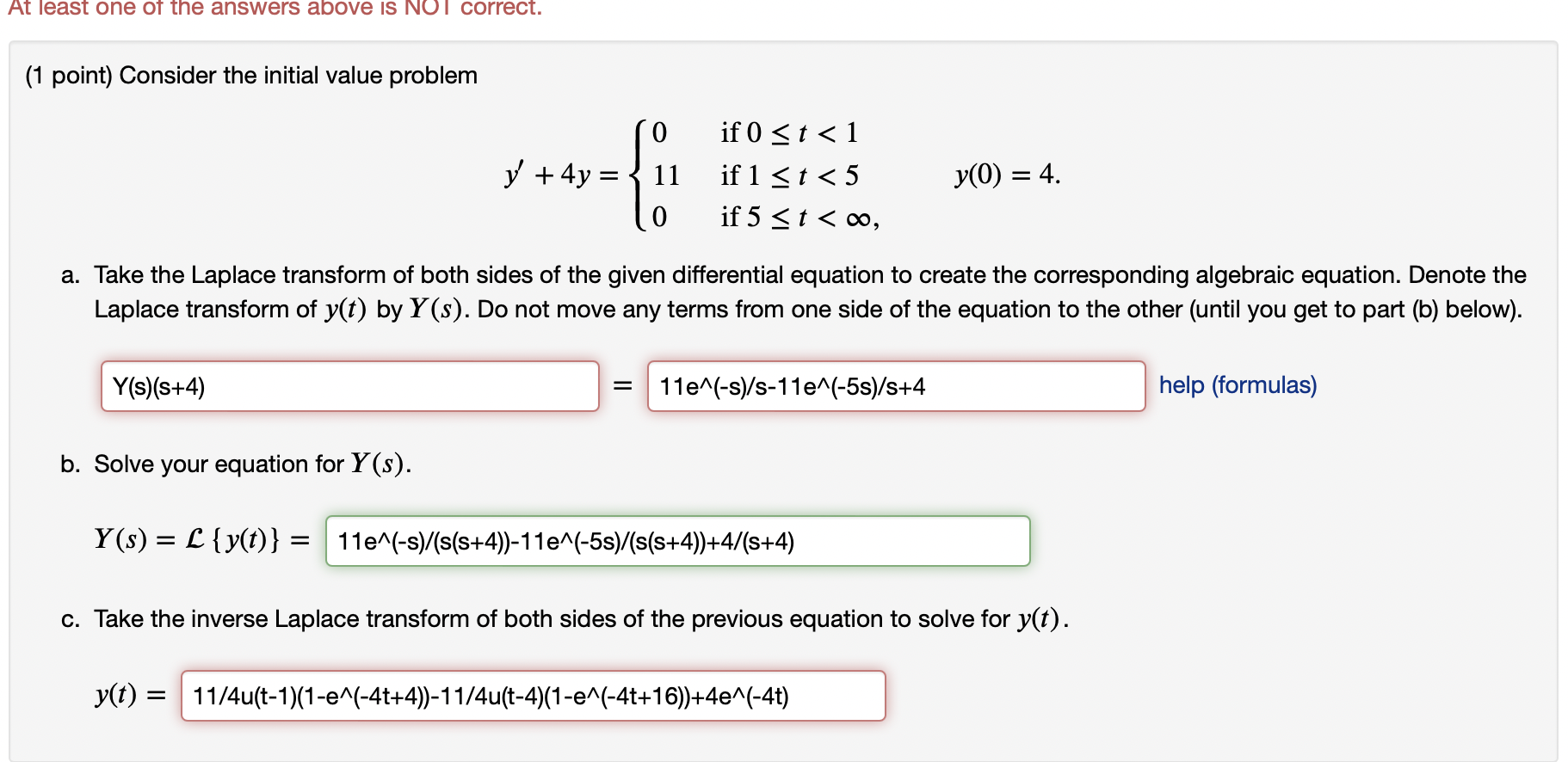 Solved At least one of the answers above is NOI correct. (1 | Chegg.com