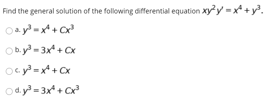 Solved Find the general solution of the following | Chegg.com