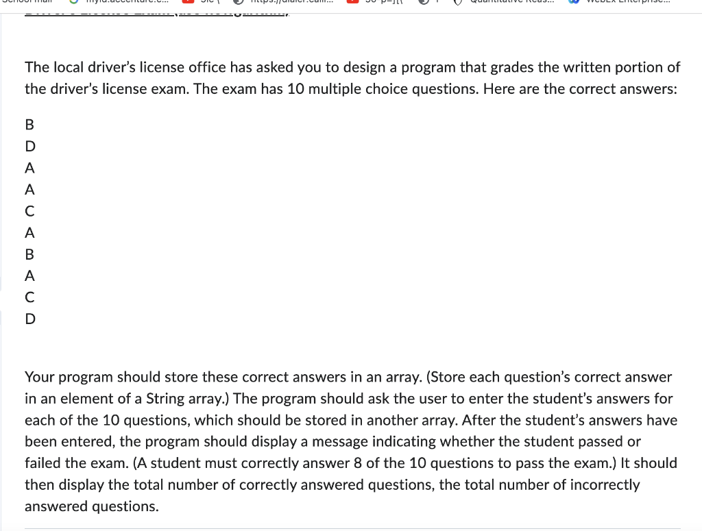 Solved The local driver's license office has asked you to | Chegg.com