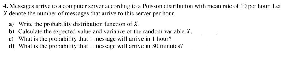 Solved 4 Messages Arrive To A Computer Server According To