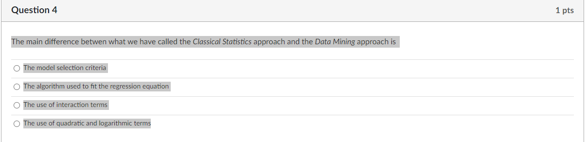 Solved Question 4The main difference betwen what we have | Chegg.com