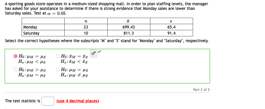 Solved A sporting goods store operates in a medium-sized | Chegg.com