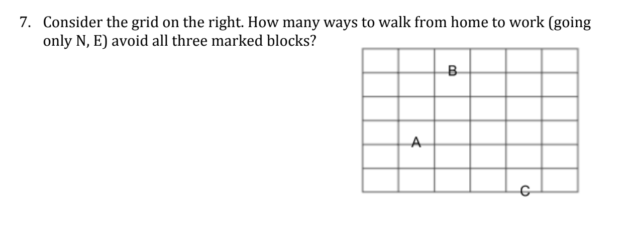 Solved 7. Consider the grid on the right. How many ways to | Chegg.com