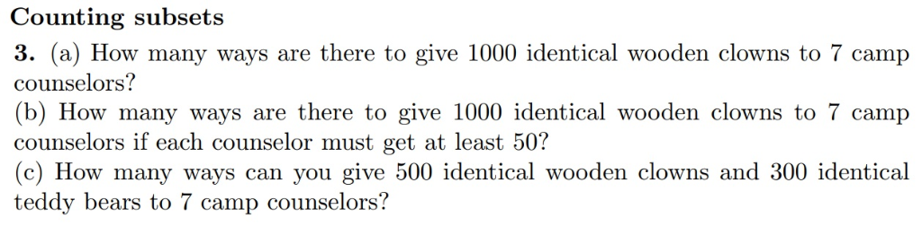 Solved Counting subsets 3. (a) How many ways are there to | Chegg.com