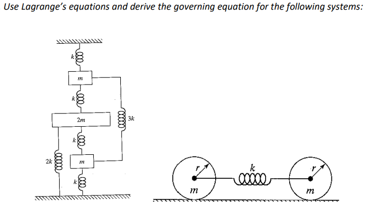 Solved Use Lagrange's equations and derive the governing | Chegg.com
