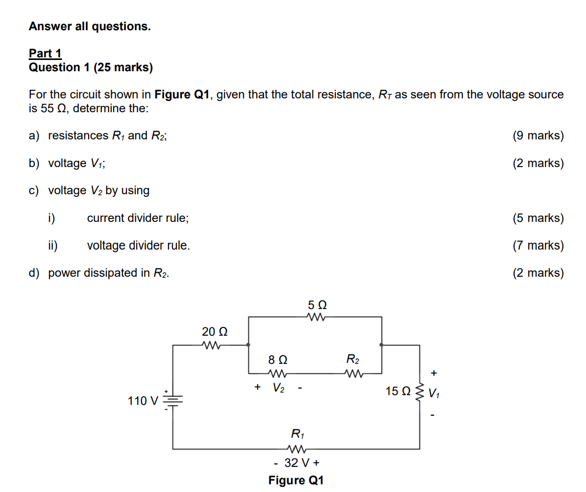 Solved Answer all questions. Part 1 Question 1 (25 marks) | Chegg.com