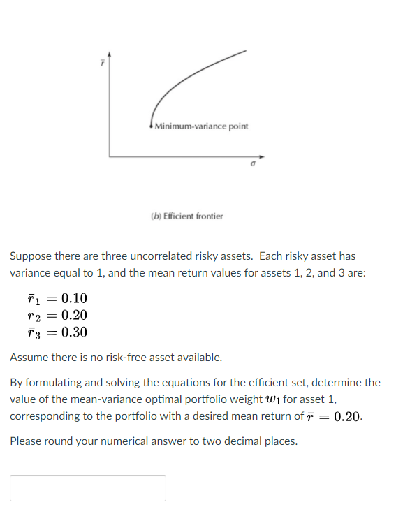 C Minimum-variance point (b) Efficient frontier | Chegg.com