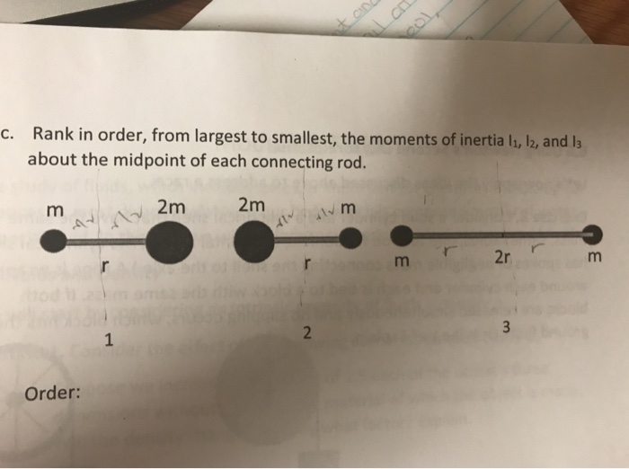 Solved Rank in order, from largest to smallest, the moments | Chegg.com