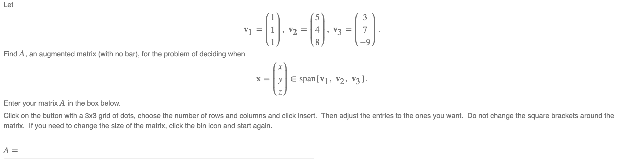 Solved Let --0--0---0 Find A, an augmented matrix (with no | Chegg.com
