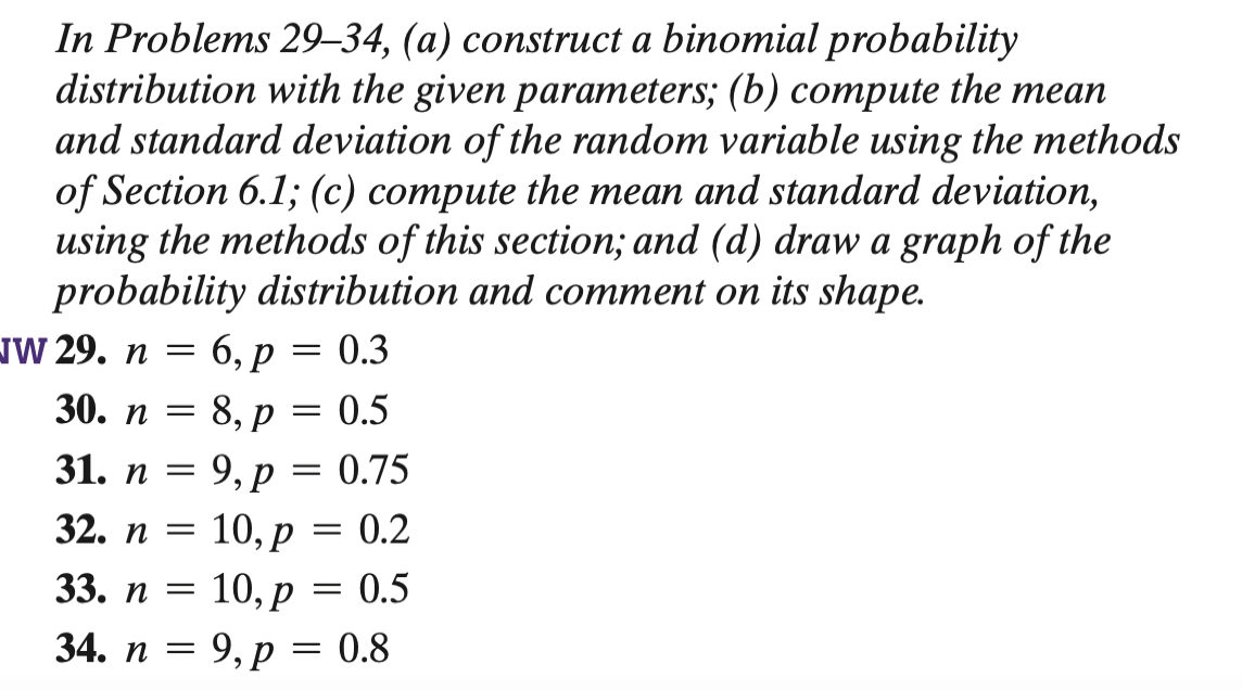 Solved In Problems 29-34, (a) construct a binomial | Chegg.com
