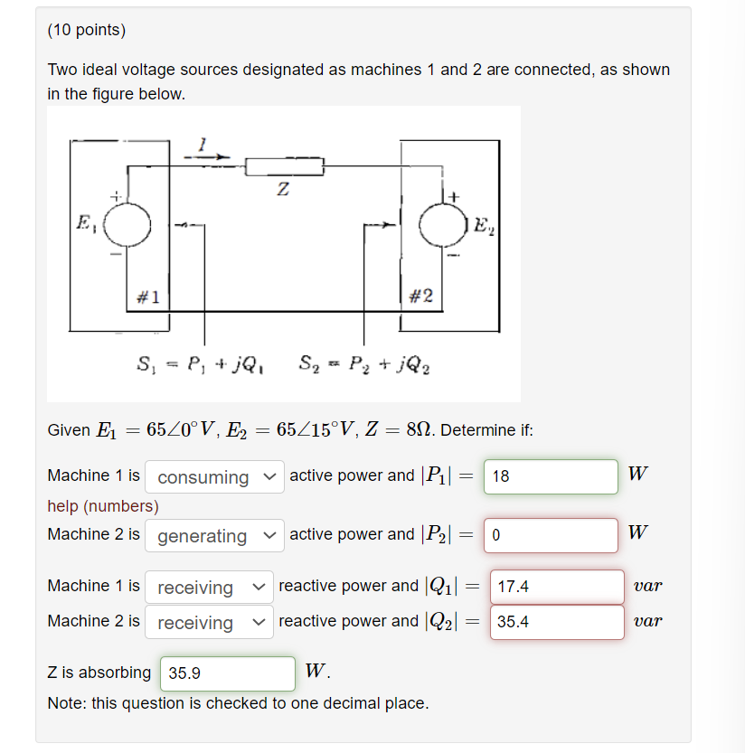 Solved (10 ﻿points)Two ideal voltage sources designated as | Chegg.com