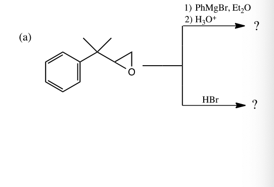 Solved 1) PhMgBr, Et,0 2) H30+ ? (a) HBr ? | Chegg.com