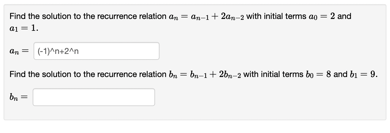Solved Find the solution to the recurrence relation | Chegg.com