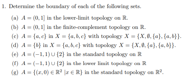 Solved = = = 1. Determine the boundary of each of the | Chegg.com
