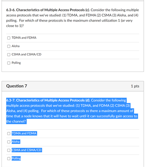 Solved 6.3-6. Characteristics of Multiple Access Protocols | Chegg.com