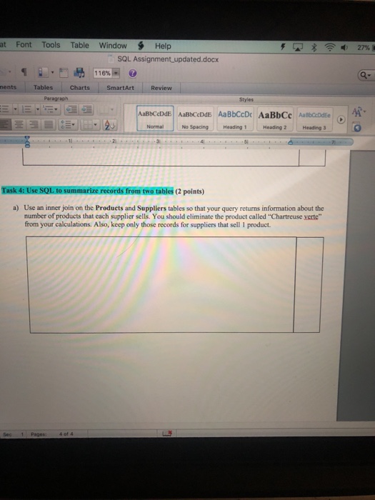 Solved Format Font Tools Table Window Help SQL Assignment | Chegg.com