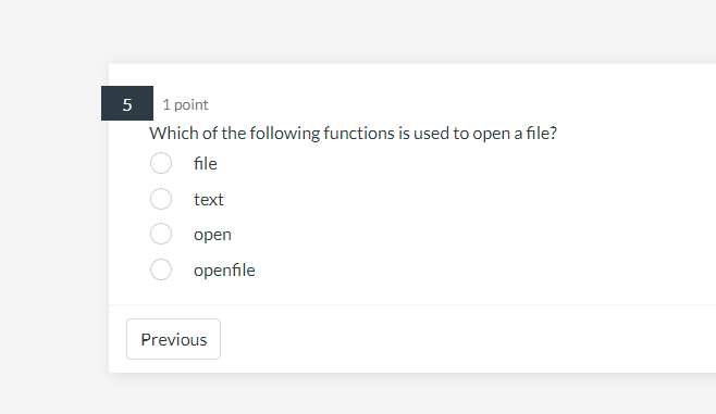 Solved 1 point When a file is opened for writing, what | Chegg.com