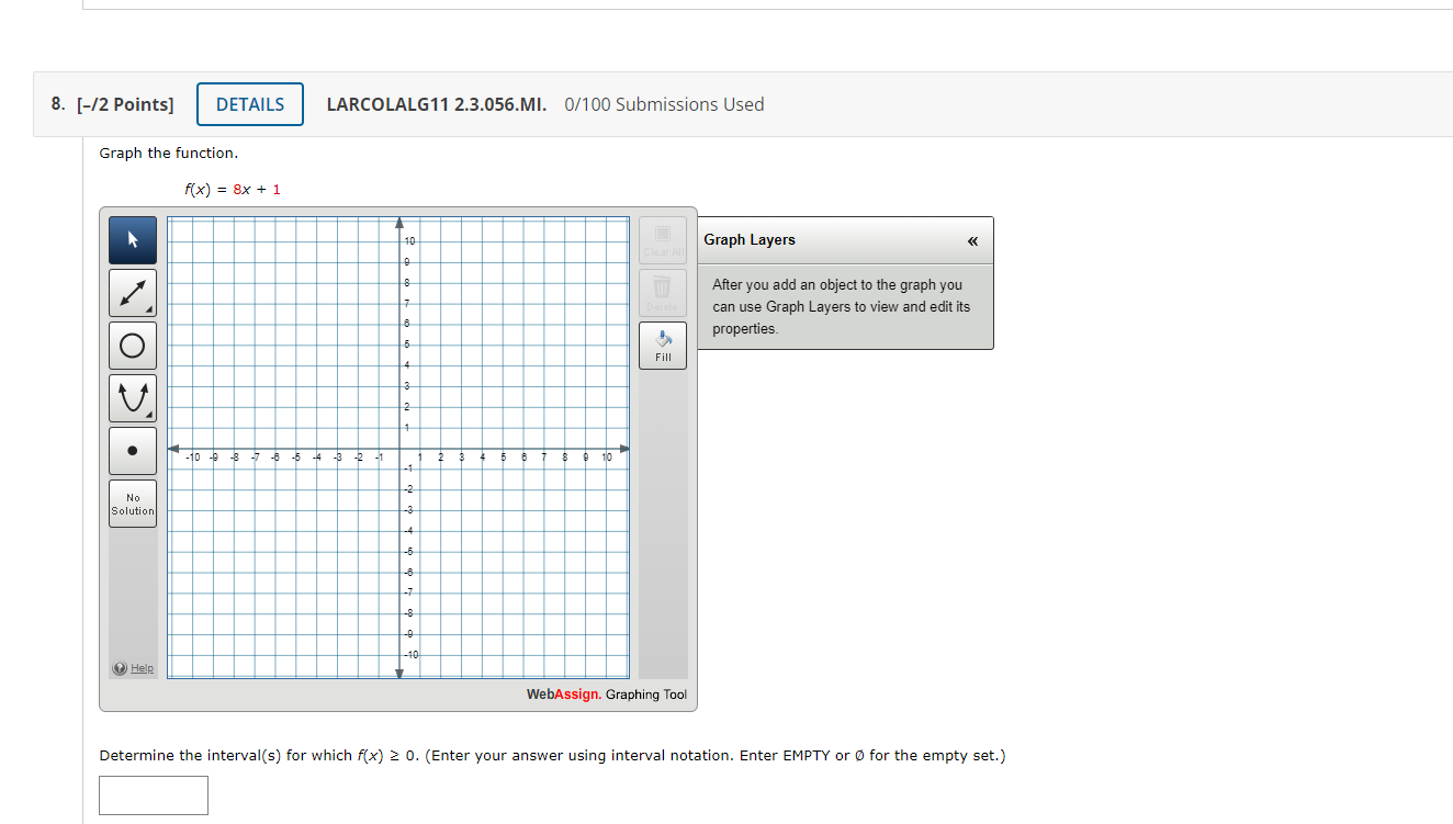 Solved Graph the function. f(x) = 8x + 1 and Determine the | Chegg.com