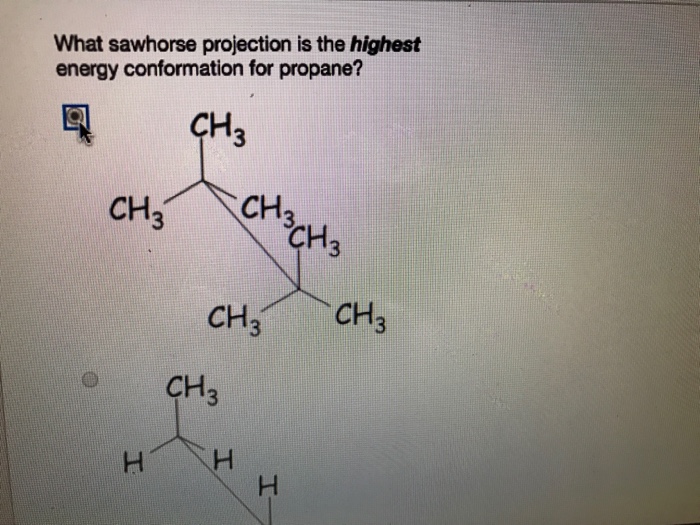 Solved What sawhorse projection is the highest energy | Chegg.com