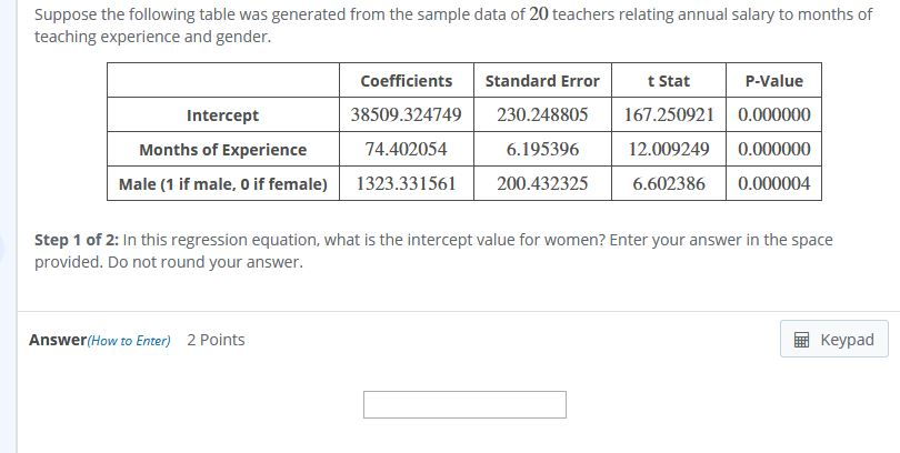 Solved Suppose the following table was generated from the | Chegg.com