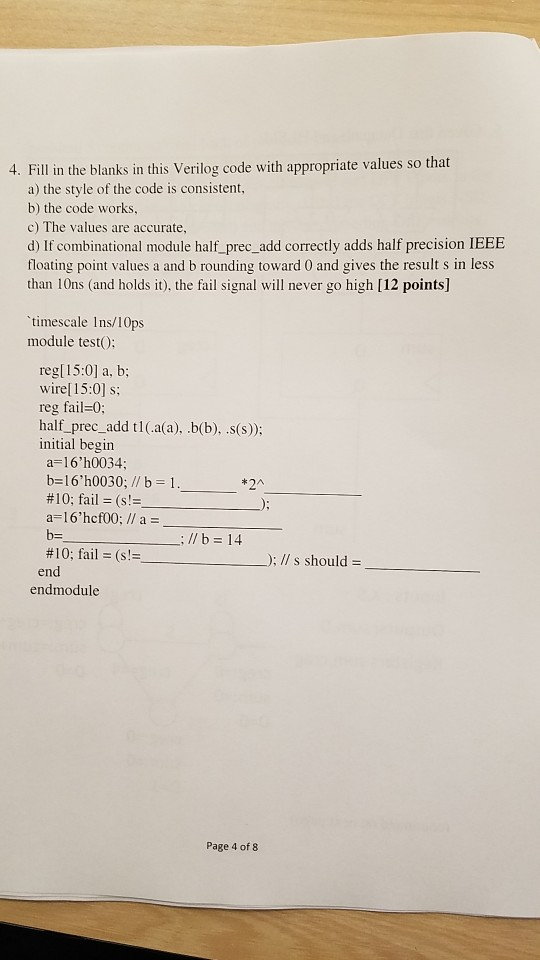 Solved 4. Fill in the blanks in this Verilog code with | Chegg.com