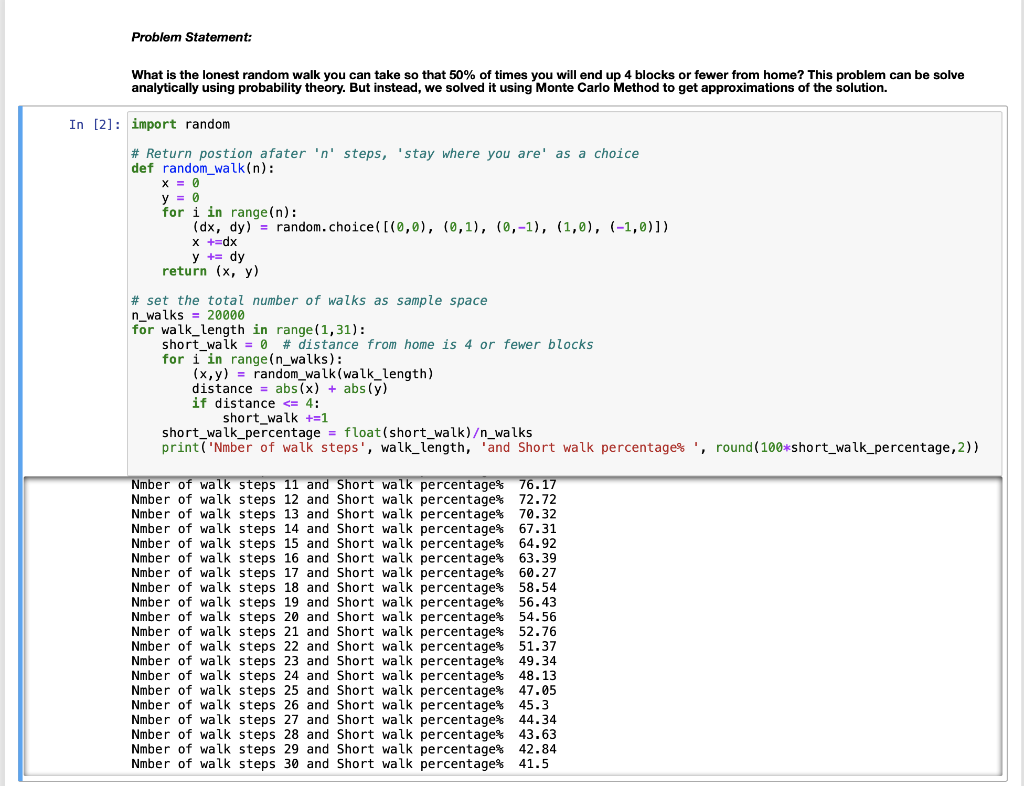 Solved Problem Statement: What is the expected distance | Chegg.com