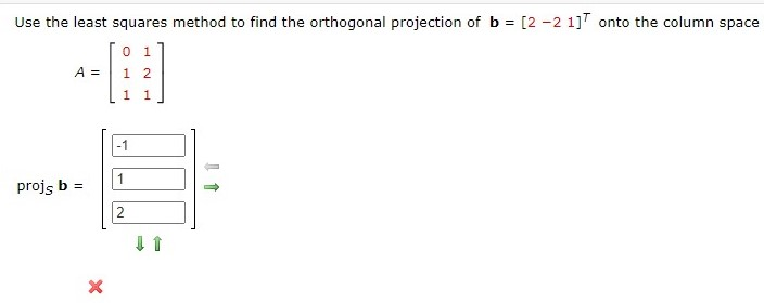 Solved Use the least squares method to find the orthogonal | Chegg.com