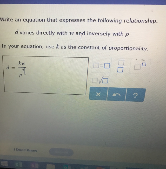 Solved Write An Equation That Expresses The Following