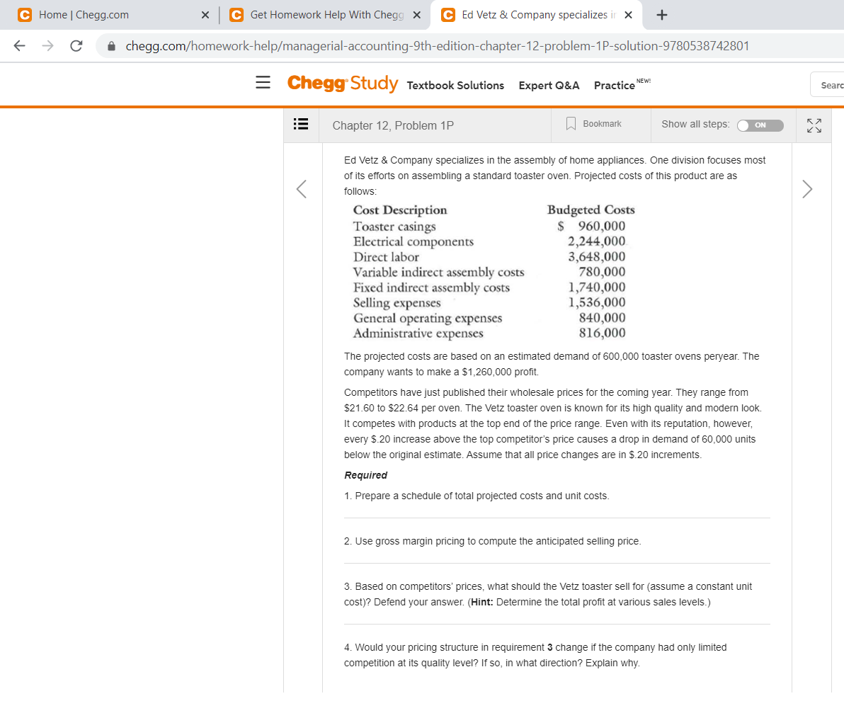 C Home | Chegg.com x C Get Homework Help With Chegg X | Chegg.com