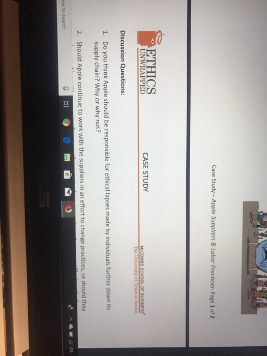 Solved Case Study-Apple Suppliers &Labor Practices-Page 1 of | Chegg.com