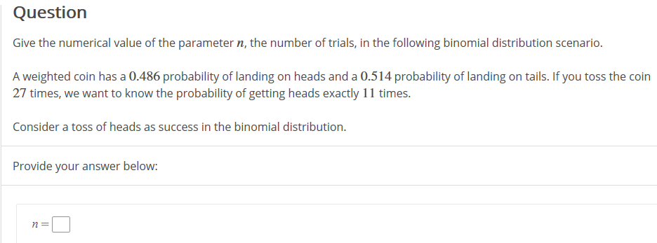 Solved Question Give the numerical value of the parameter n, | Chegg.com