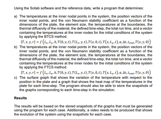 Solved Using the Scilab software and the reference data, | Chegg.com
