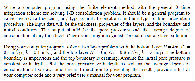 Solved Write a computer program using the finite element | Chegg.com