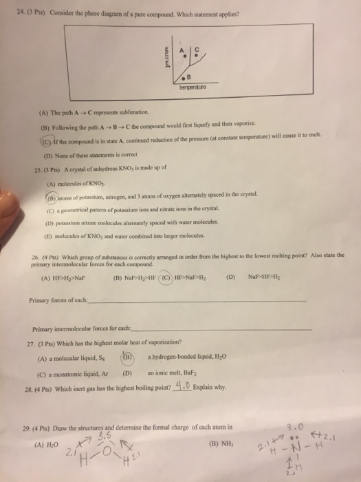 Solved Consider the phase diagram of pure compound. Which | Chegg.com