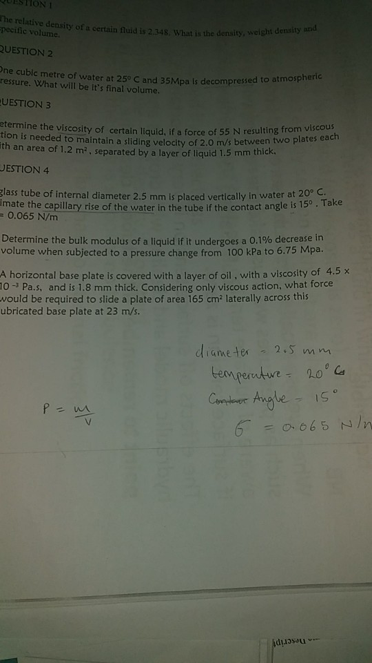 Solved Hydraulics A horizontal base plate is covered with a | Chegg.com