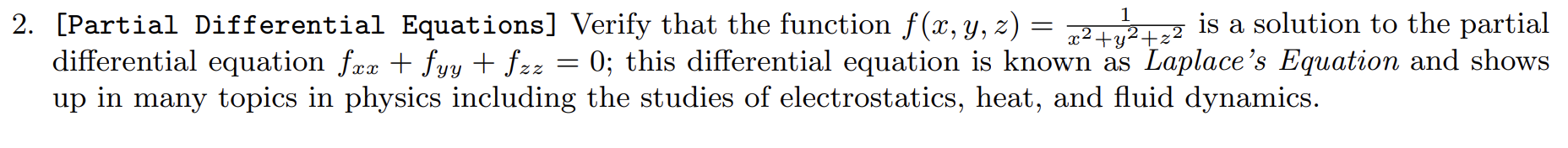 Solved 2. [Partial Differential Equations] Verify that the | Chegg.com