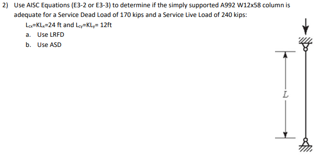 Solved Use AISC Equations (E3-2 or E3-3) to determine if the | Chegg.com