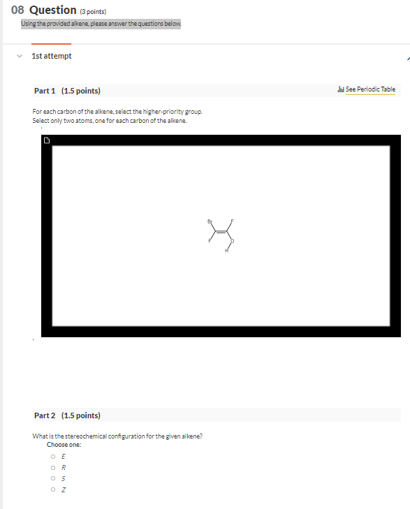 Solved 08 Question (3 points) Using the provided alkene, | Chegg.com