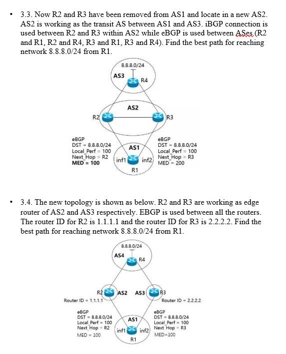 Solved 3.3. Now R2 and R3 have been removed from AS1 and | Chegg.com