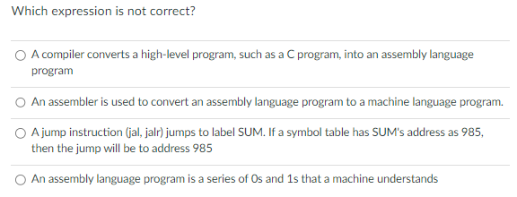 Solved In a jump and link procedure, address of the | Chegg.com