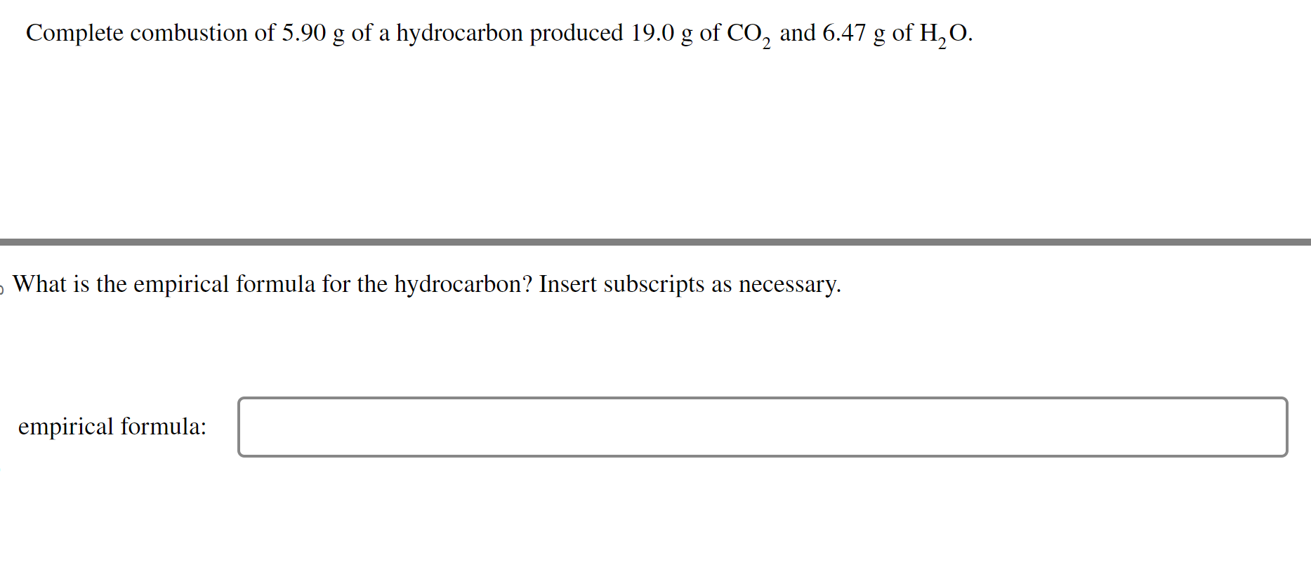 Solved Complete combustion of 5.90g ﻿of a hydrocarbon | Chegg.com