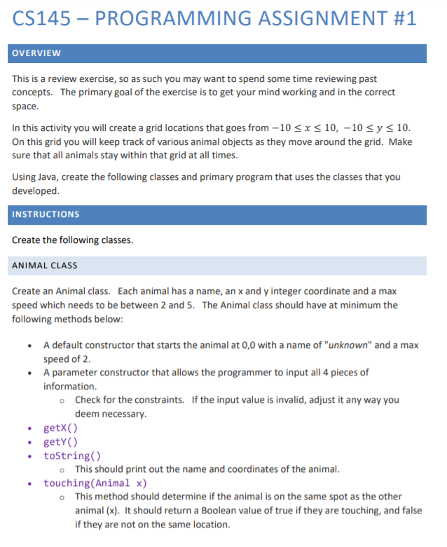 Solved CS145 – PROGRAMMING ASSIGNMENT #1 OVERVIEW This is a | Chegg.com