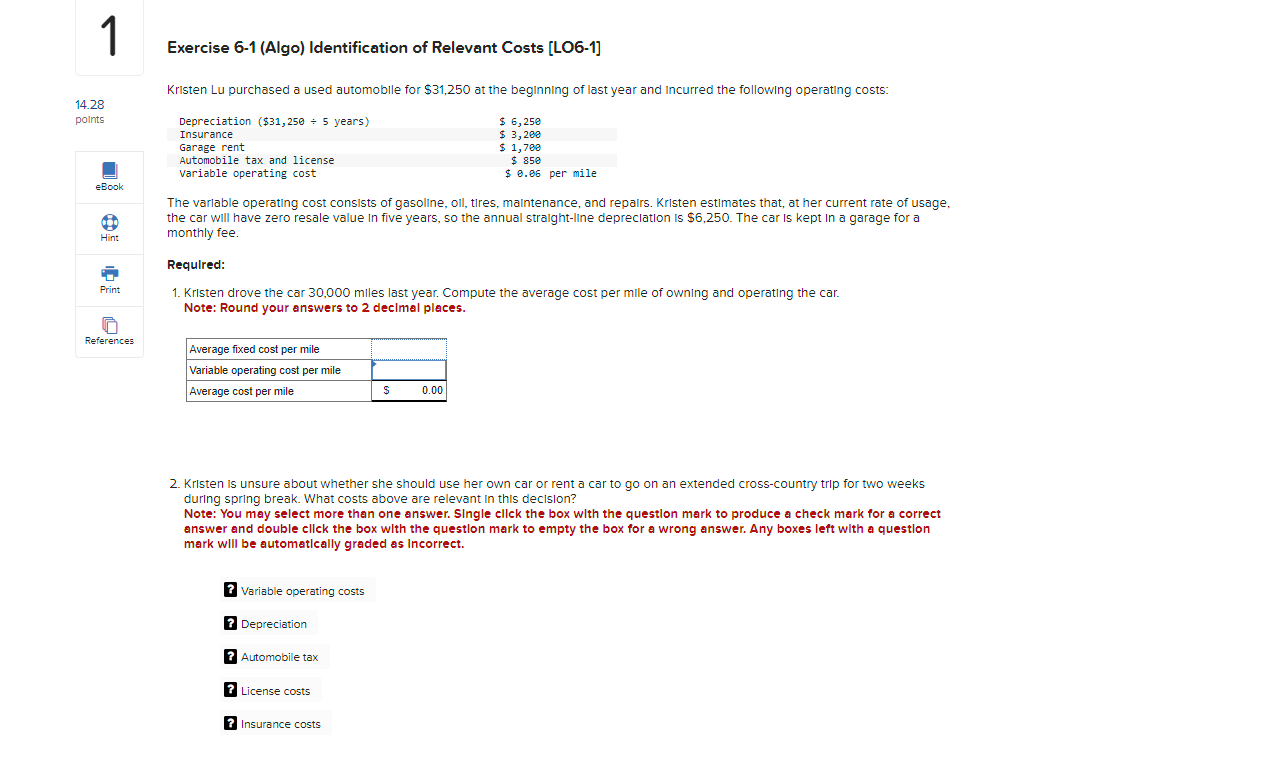 Solved Exercise 6-1 (Algo) Identification of Relevant Costs | Chegg.com Solved Exercise 6-1 (Algo) Identification of Relevant Costs | Chegg.com