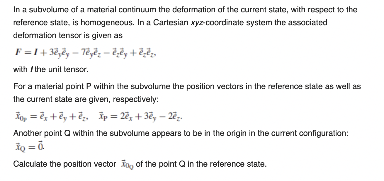 Solved In a subvolume of a material continuum the | Chegg.com