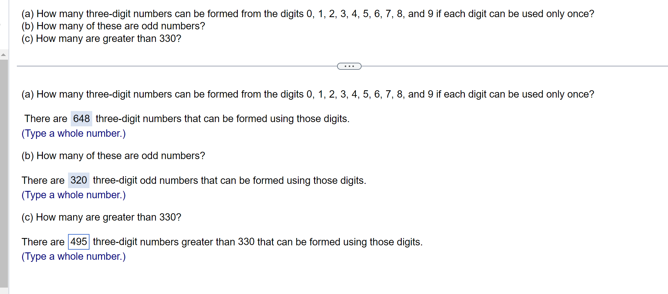 Solved (a) How many three-digit numbers can be formed from | Chegg.com