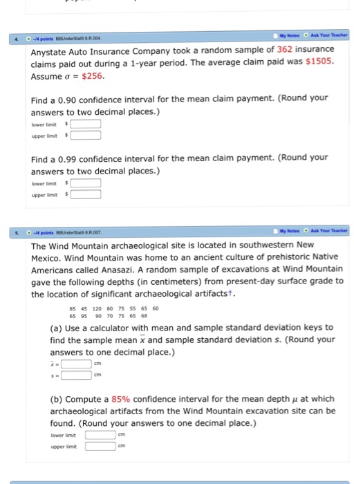 Solved Anystate Auto Insurance Company took a random sample | Chegg.com