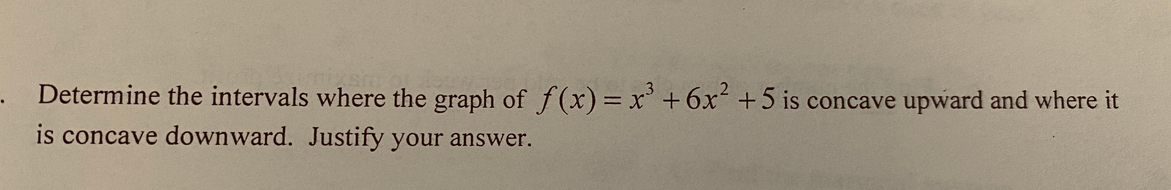 Solved Determine the intervals where the graph of | Chegg.com