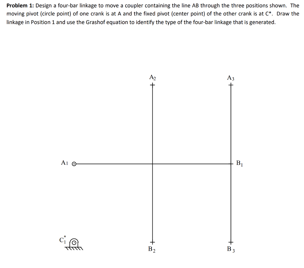 Solved Problem 1: Design a four-bar linkage to move a | Chegg.com