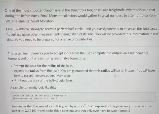 Solved PYTHON PROGRAMMING- Prompt the user for the radius | Chegg.com